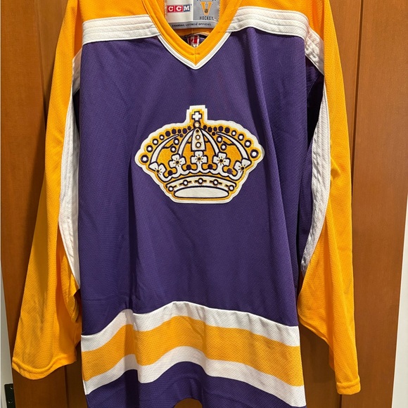 CCM | Other | Ccm Mens La Kings Purple And Gold Crown Logo Jersey ...